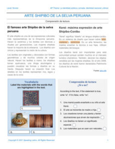 Arte Shipibo Selva Peruana - Scaffolded Cultural Activity: La identidad ...