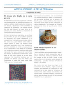 Arte Shipibo Selva Peruana - Scaffolded Cultural Activity: La identidad ...