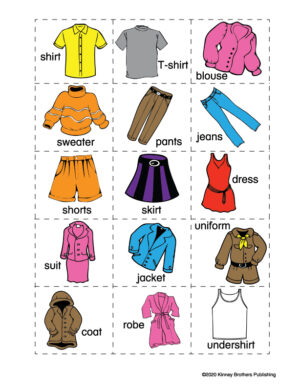 Clothing Charts Interactive Notebooks ESL ELL Newcomer | Made By Teachers