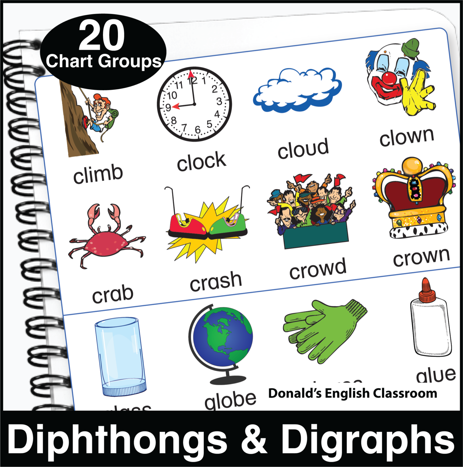 Diphthong and Digraph Word Charts ESL ELL Newcomer | Made By Teachers
