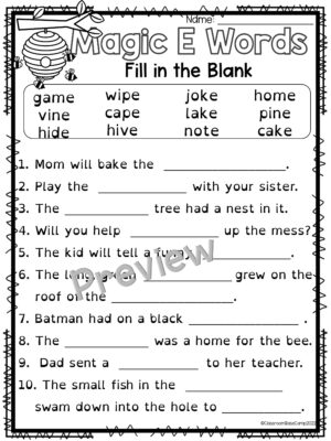 Magic E Syllable / Sneaky E - Orton Gillingham | Made By Teachers