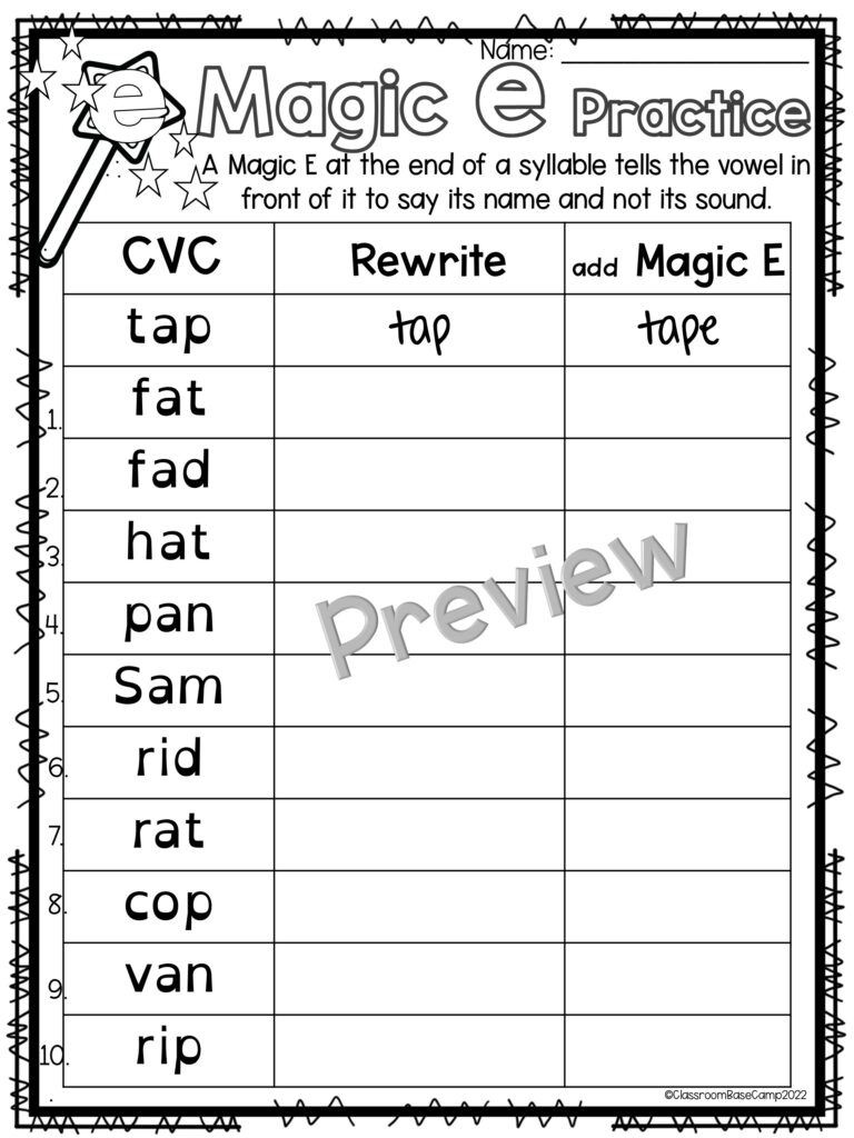 Magic E Syllable / Sneaky E - Orton Gillingham | Made By Teachers