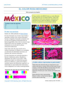 Color Rosa Mexicano Scaffolded Cultural Activity: Identidad pública y ...