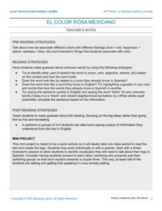 Color Rosa Mexicano Scaffolded Cultural Activity: Identidad pública y ...