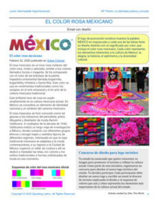 Color Rosa Mexicano Scaffolded Cultural Activity: Identidad pública y ...