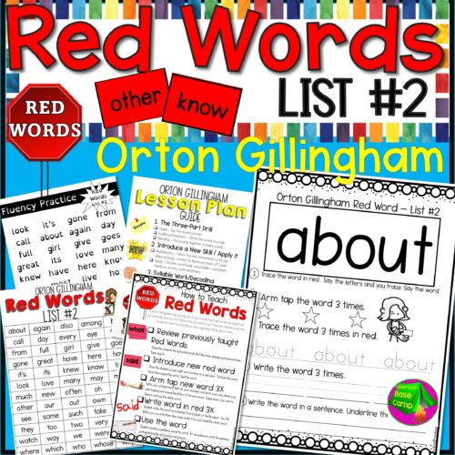 Red Word List 2 - Orton Gillingham | Made By Teachers