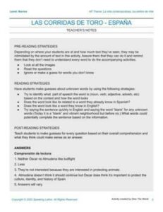 Corridas de toro - Scaffolded Cultural Activity: La vida contemporánea ...