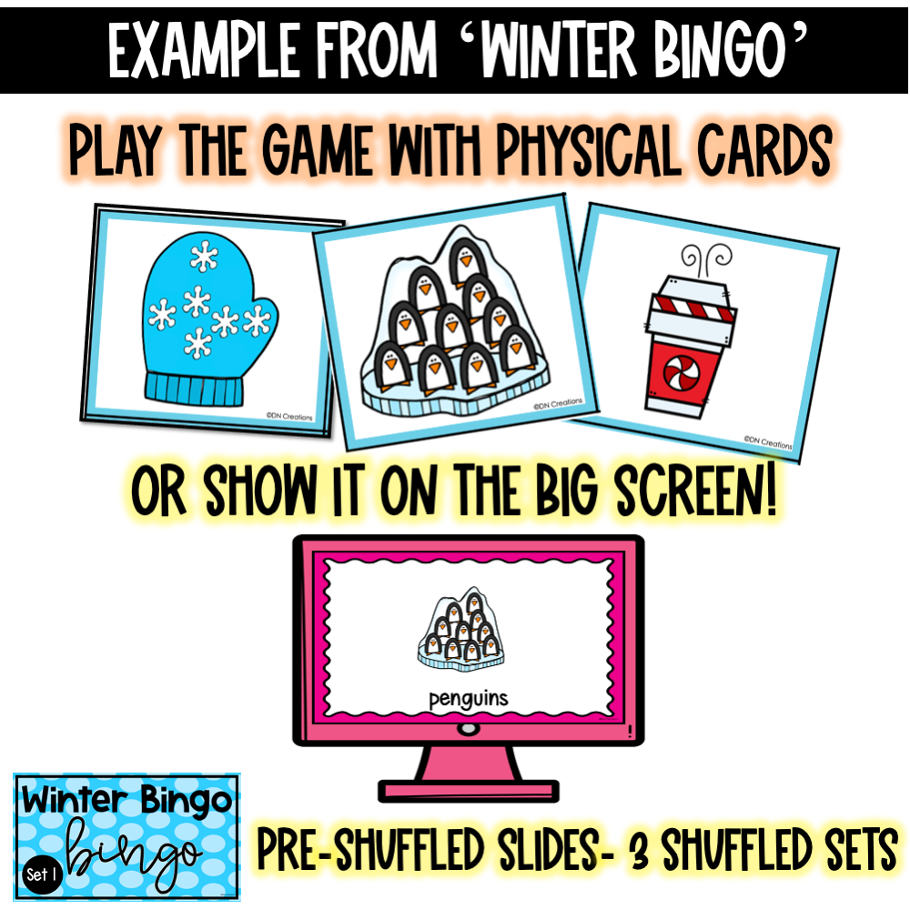 Seasons Bingo Bundle l Fall Winter Spring Summer Bingo Sets l 30 Set ...