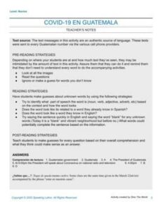 Covid-19 en Guatemala - Scaffolded AP Spanish: Las innovaciones ...