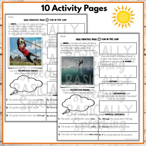 Activity for Mixed Speech Therapy Groups Multiple Skill Pages SUMMER ...