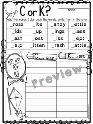 C or K Spelling Rules - Orton Gillingham | Made By Teachers