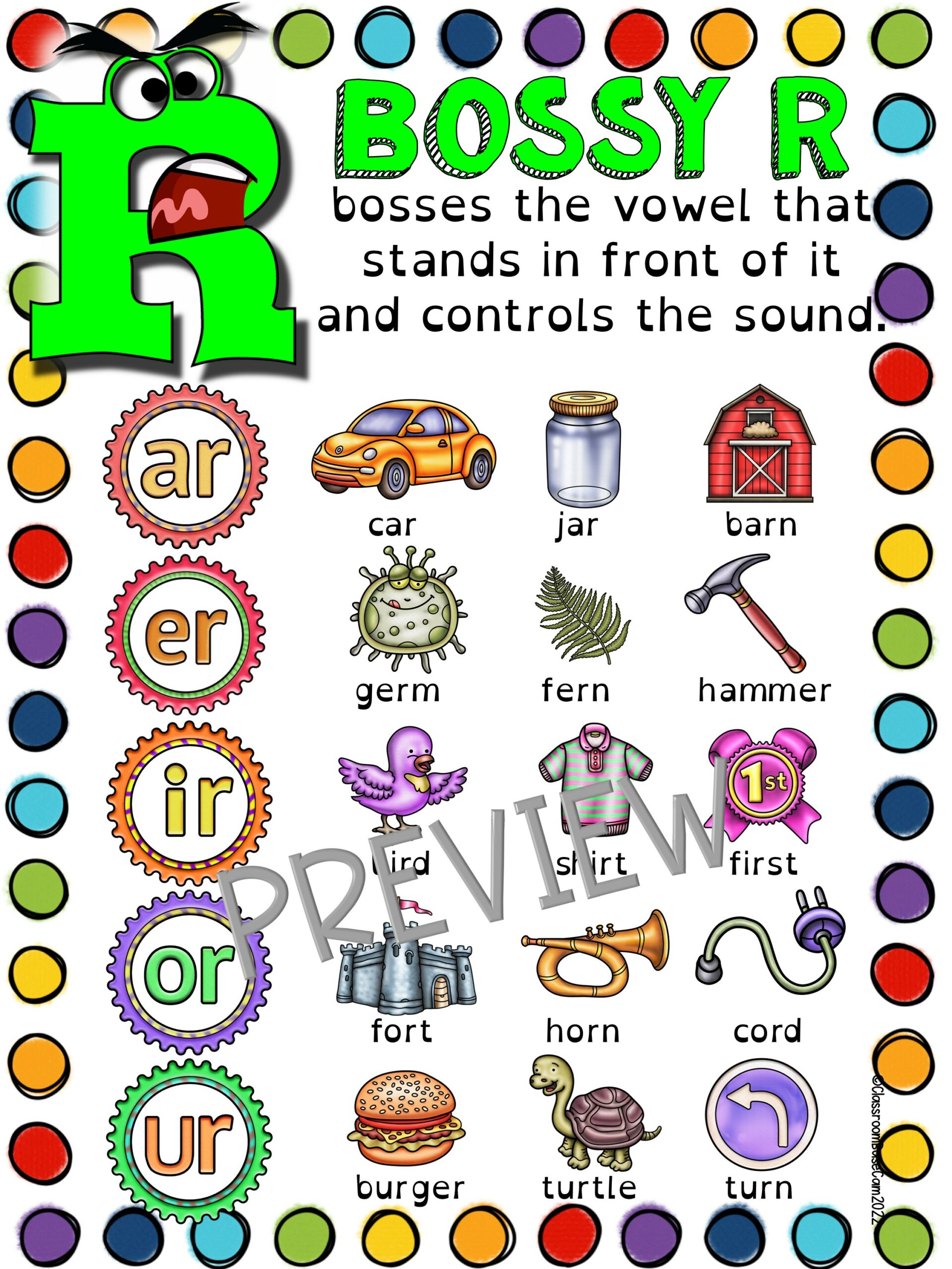 Bossy R Controlled Vowels Orton Gillingham AR ER IR OR UR Made Bossy R Controlled Vowels Orton Gillingham AR ER IR OR UR Made