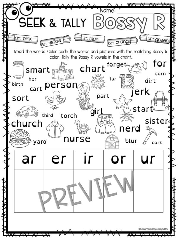 Bossy R Controlled Vowels Orton Gillingham (AR, ER, IR, OR, UR) | Made ...