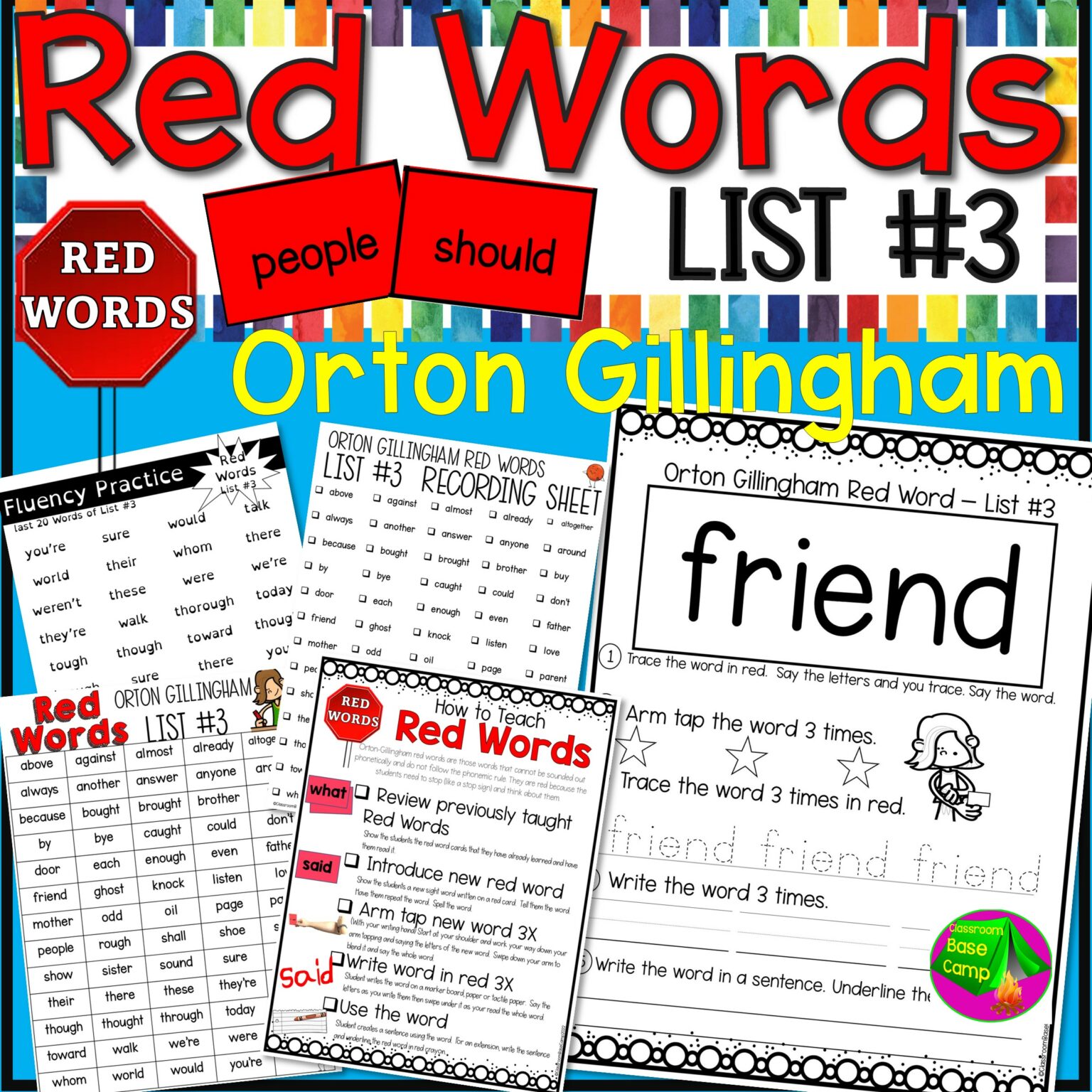 Red Words List 3 - Orton Gillingham | Made By Teachers
