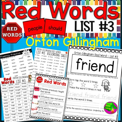 Red Words List 3 - Orton Gillingham | Made By Teachers