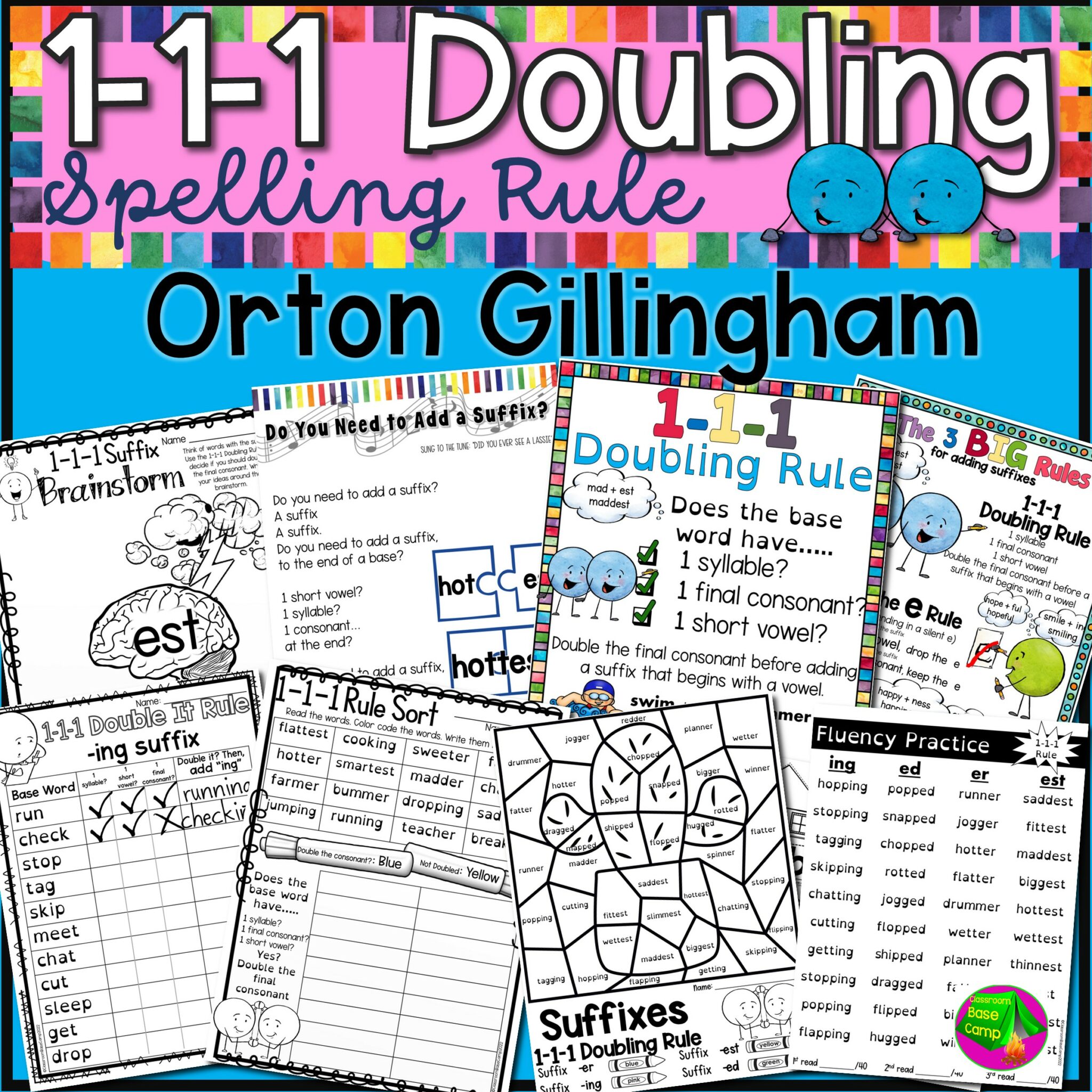 1-1-1 Doubling Rule - Orton Gillingham Spelling Rule Adding Suffixes ...