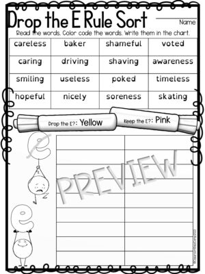 Drop the E Rule - Orton Gillingham Spelling Rule for Adding Suffixes ...
