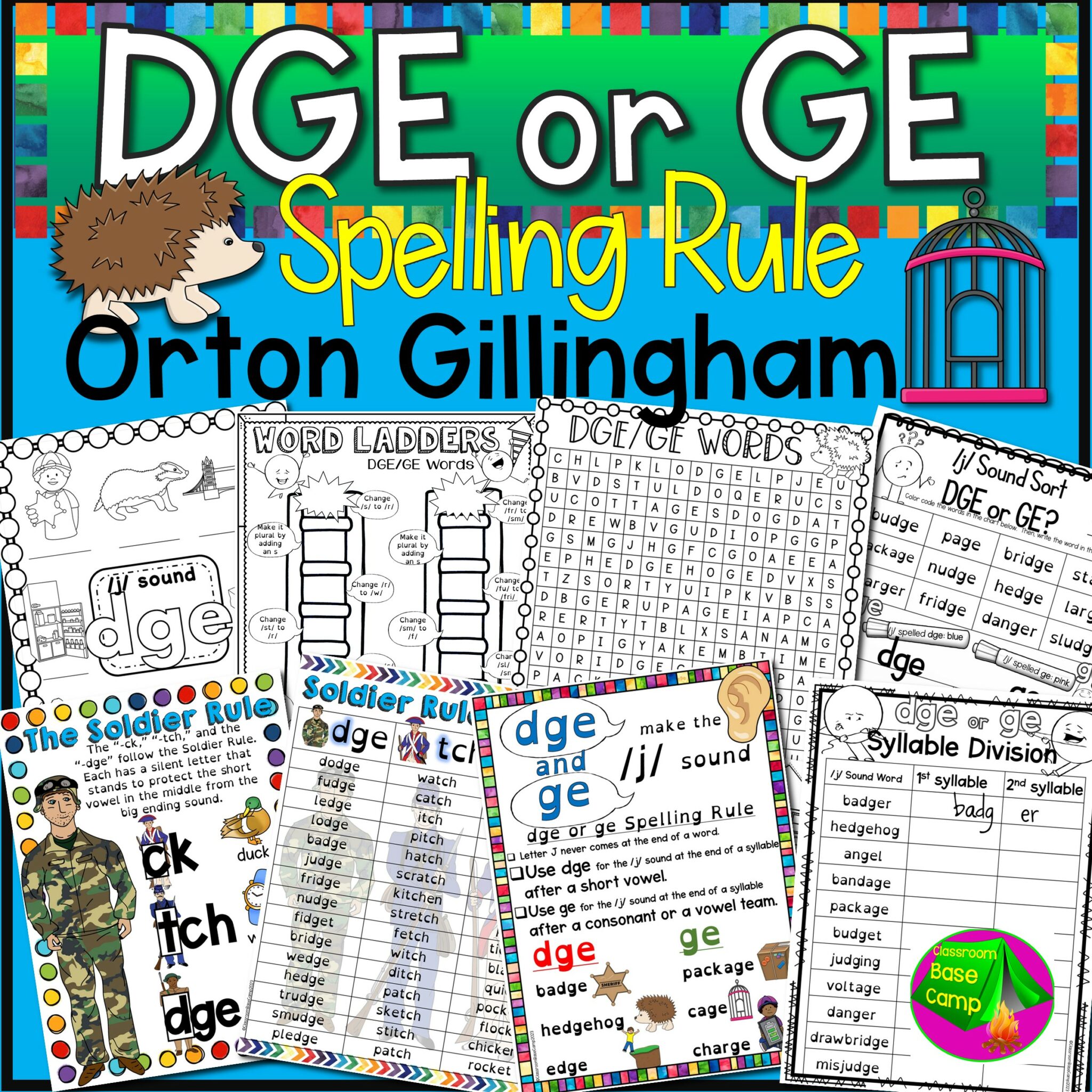 DGE or GE Spelling - Orton Gillingham (The Soldier Rule) | Made By Teachers