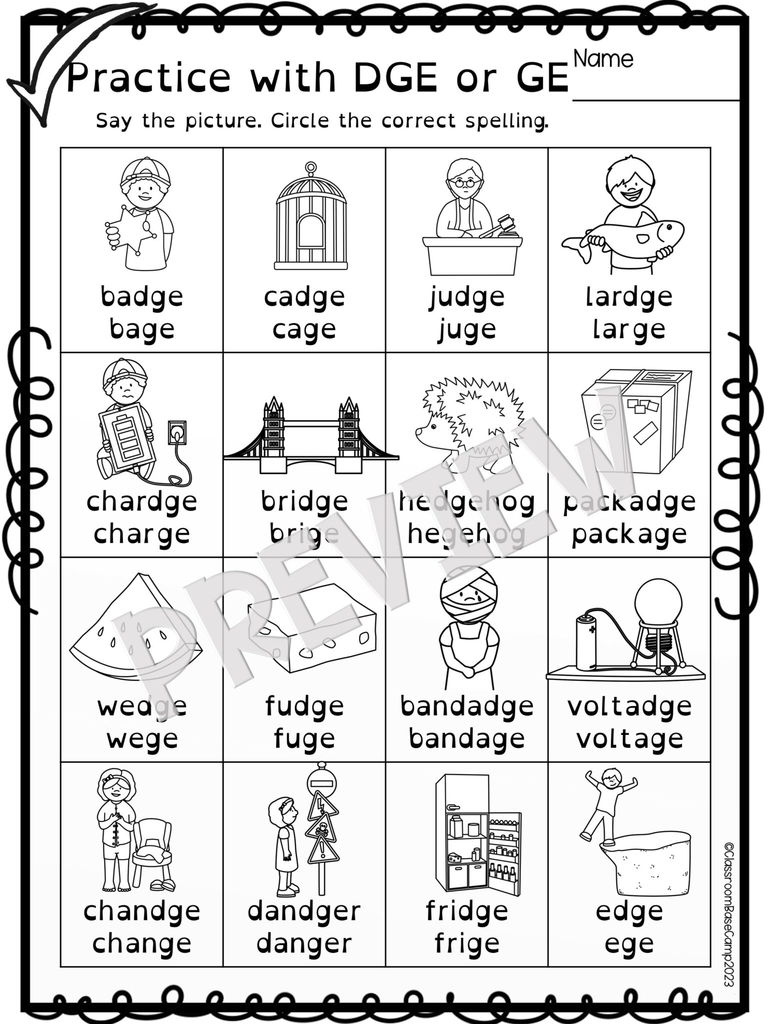 DGE or GE Spelling - Orton Gillingham (The Soldier Rule) | Made By Teachers