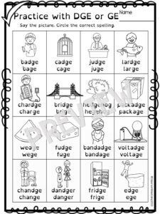 DGE or GE Spelling - Orton Gillingham (The Soldier Rule) | Made By Teachers
