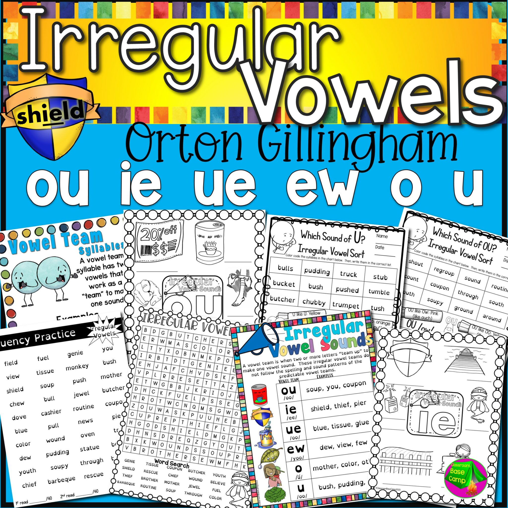 Irregular Vowels Orton Gillingham - OU, IE, UE, EW, O, and U | Made By ...