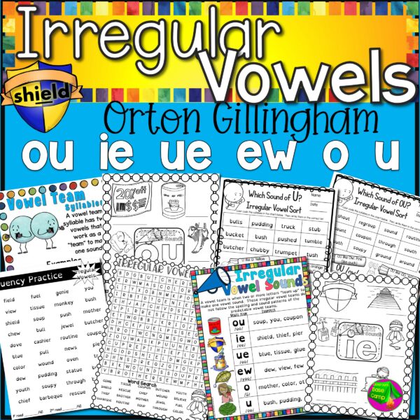Irregular Vowels Orton Gillingham - OU, IE, UE, EW, O, and U | Made By ...