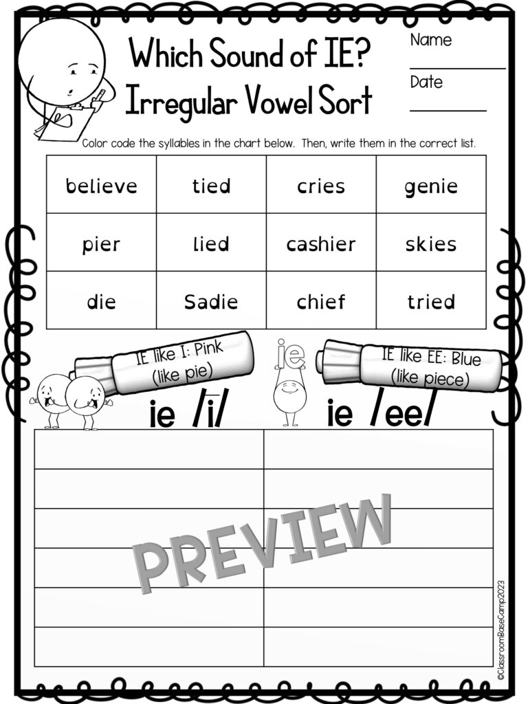 Irregular Vowels Orton Gillingham - OU, IE, UE, EW, O, and U | Made By ...