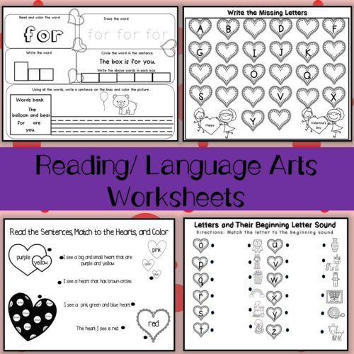 Valentine's Day Theme Reading and Math Worksheet | Made By Teachers