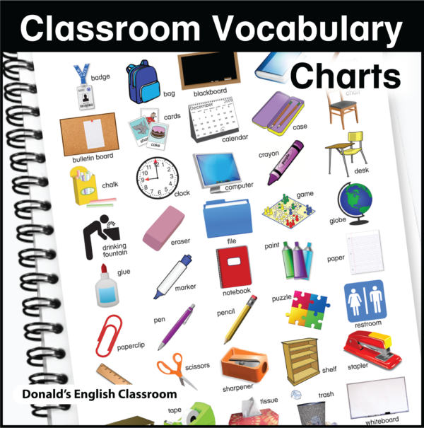 Classroom Vocabulary Charts Interactive Notebooks ESL ELL Newcomer | Made By Teachers
