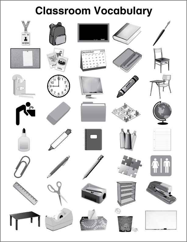 Classroom Vocabulary Charts Interactive Notebooks ESL ELL Newcomer ...