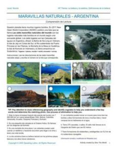 Maravillas naturales - Scaffolded Cultural Activity: La belleza y la ...