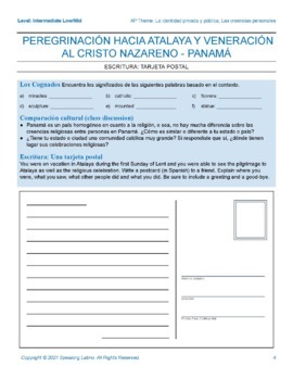 Peregrinación hacia Atalaya - Scaffolded Cultural Activity: La ...