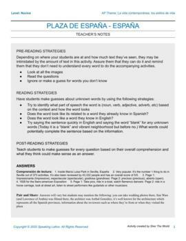 Plaza de España - Scaffolded Cultural Activity: La vida contemporánea ...