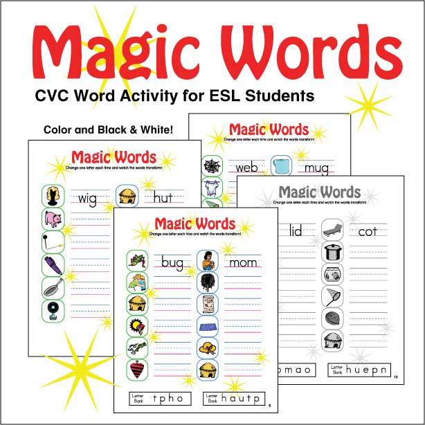 CVC Word Magic Worksheets ESL ELL Newcomer | Made By Teachers