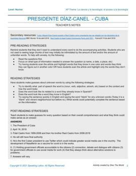 Presidente Miguel Díaz-Canel - Scaffolded Cultural Activity: La ciencia ...