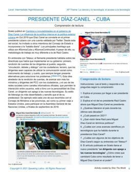 Presidente Miguel Díaz-Canel - Scaffolded Cultural Activity: La ciencia ...