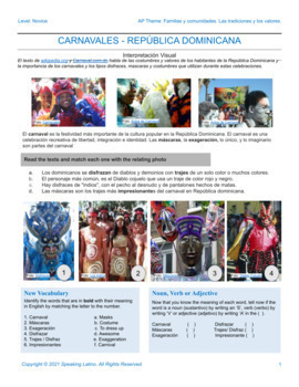 Carnavales - Scaffolded Cultural Activity: Familias y Comunidades ...