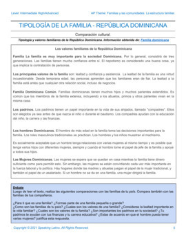 Tipología de la familia - Scaffolded Cultural Activity: Familias y ...