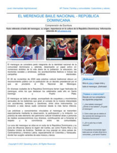El merengue - Scaffolded Cultural Activity: Familias y Comunidades ...