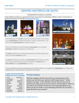 Centro Histórico - Scaffolded Cultural Activity: La belleza y la ...