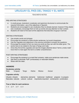 El país del tango y el mate-Scaffolded Cultural Activity: Familias y ...