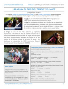 El país del tango y el mate-Scaffolded Cultural Activity: Familias y ...