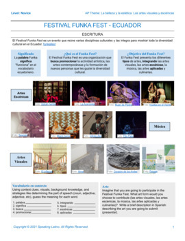 Festival Funka Fest - Scaffolded Cultural Activity: La belleza y la ...