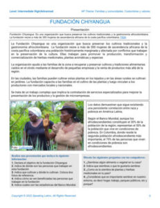 Fundación Chiyangua - Scaffolded Cultural Activity: Familias y ...