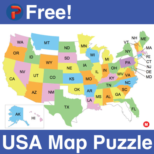 USA Map Puzzle ESL EFL ELL Newcomer | Made By Teachers