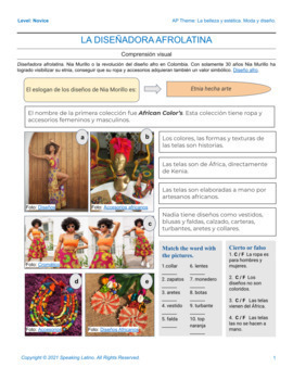 La diseñadora afrolatina - Scaffolded Cultural Activity: La belleza y ...
