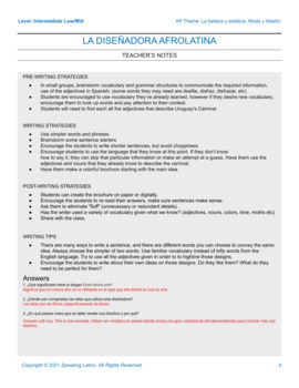 La diseñadora afrolatina - Scaffolded Cultural Activity: La belleza y ...