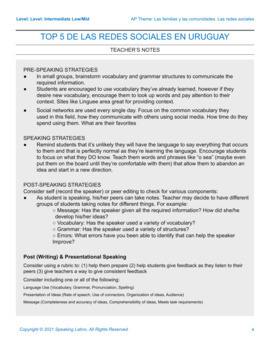 Las redes sociales - Scaffolded Cultural Activity: Familias y ...