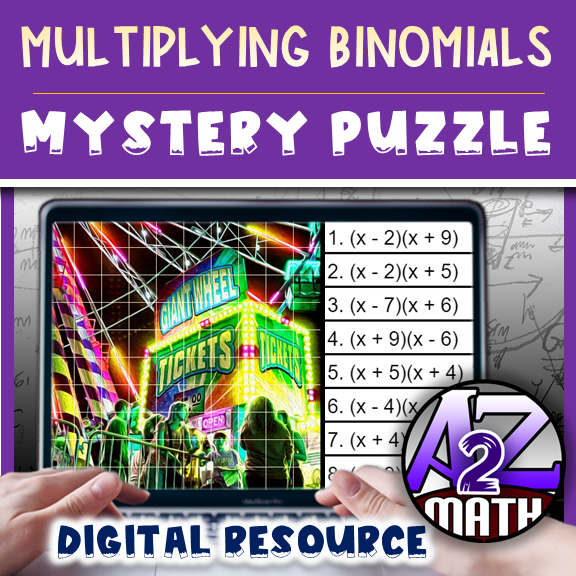 Multiplying Binomials FOIL Activity Digital Pixel Art Mystery Puzzle ...