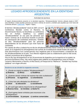 Legado afrodescendiente en Argentina: Identidad Pública y Privada (Afro ...